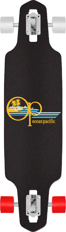 Ocean Pacific Compact Drop Complete Longboard Skateboard - 8" x 31.5 ...
