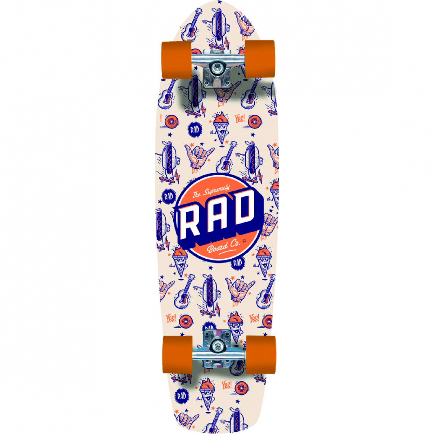 RAD Retro Roller Cruiser Board Complete - 7.9" X 28" - Newtons Shred